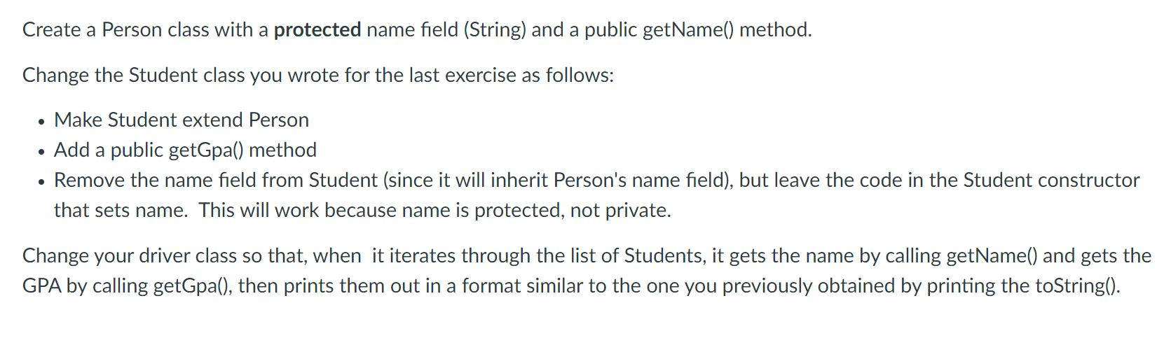 Solved A) Write a Student class. Student should have a | Chegg.com