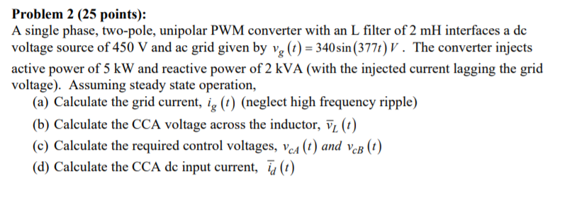Solved Problem 2 (25 points): A single phase, two-pole, | Chegg.com