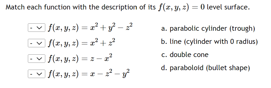 Solved Match each function with the description of its | Chegg.com