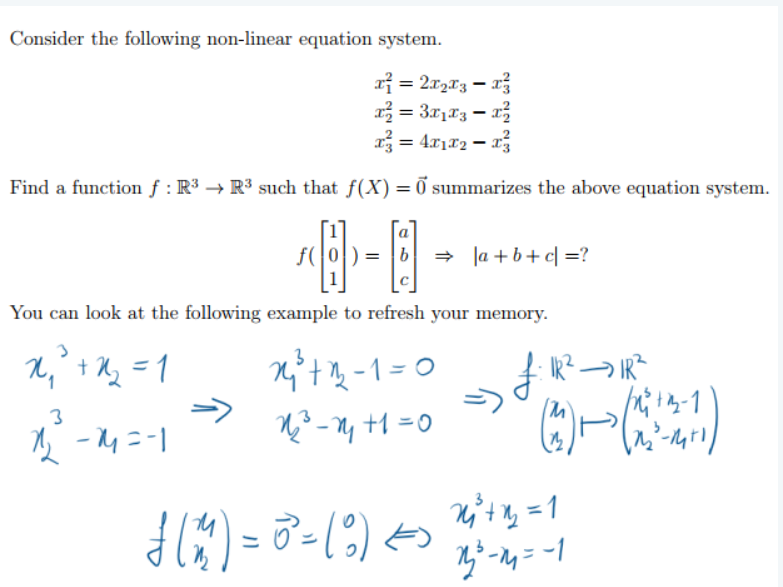 Solved Consider the following non-linear equation system. z | Chegg.com