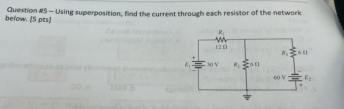 Solved by an EXPERT Question \#5 - ﻿Using superposition, find the current | Chegg.com