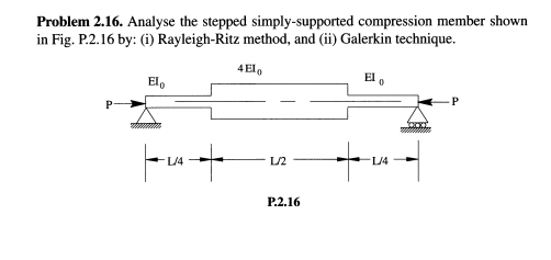 Solved Problem 2.16. Analyse the stepped simply-supported | Chegg.com