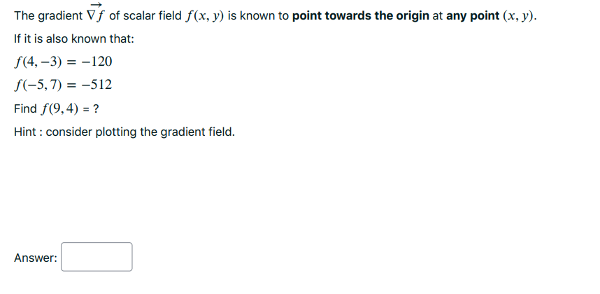 Solved The gradient ∇f of scalar field f(x,y) is known to | Chegg.com