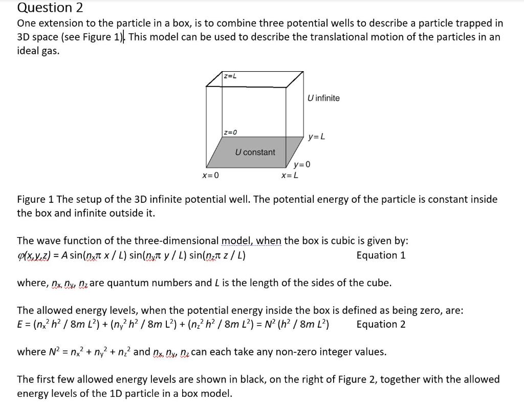 Solved Question 2 One extension to the particle in a box, is | Chegg.com
