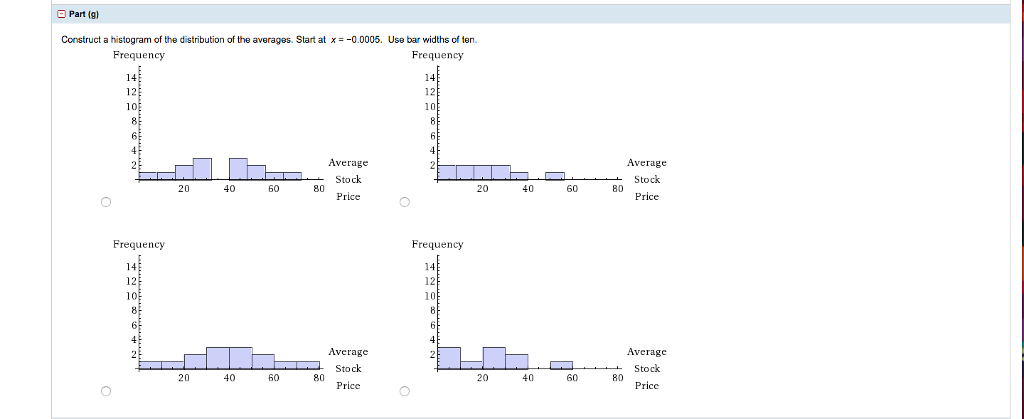 Solved Part (e) Complete the table of averages. (Round your | Chegg.com