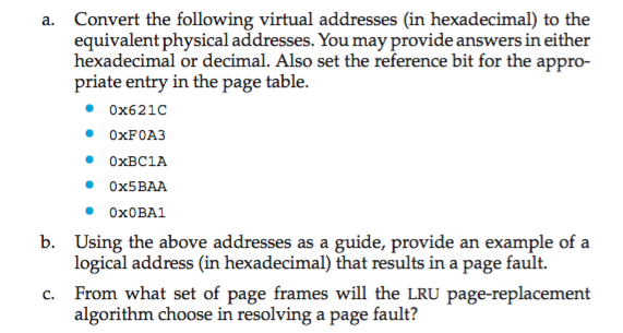 Solved Consider the page table for a system with 16-bit | Chegg.com