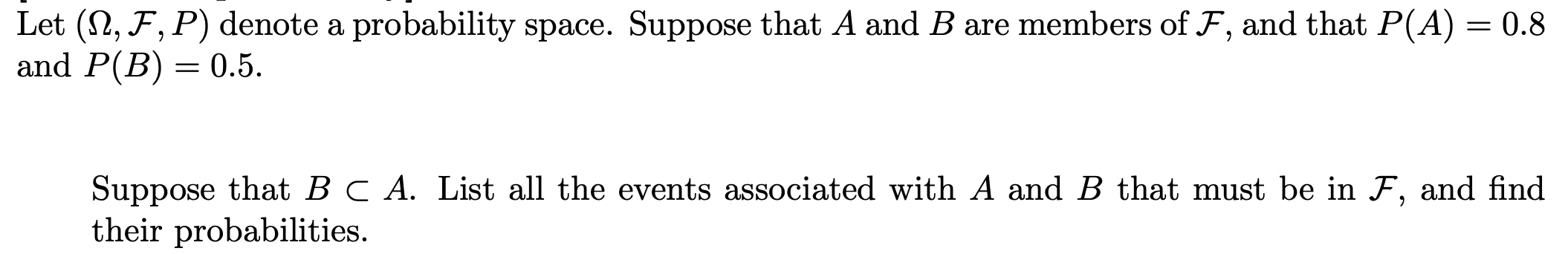 Solved Let (Ω,F,P) denote a probability space. Suppose that | Chegg.com