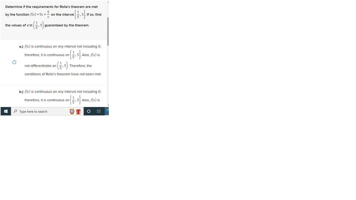 Solved Determine if the requirements for Rolle's theorem are | Chegg.com