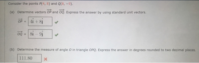 Solved Consider the points P(4, 8) and Q(8, -9). (a) | Chegg.com