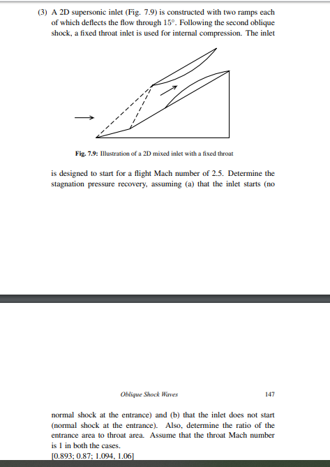 (3) A 2D supersonic inlet (Fig. 7.9) is constructed | Chegg.com