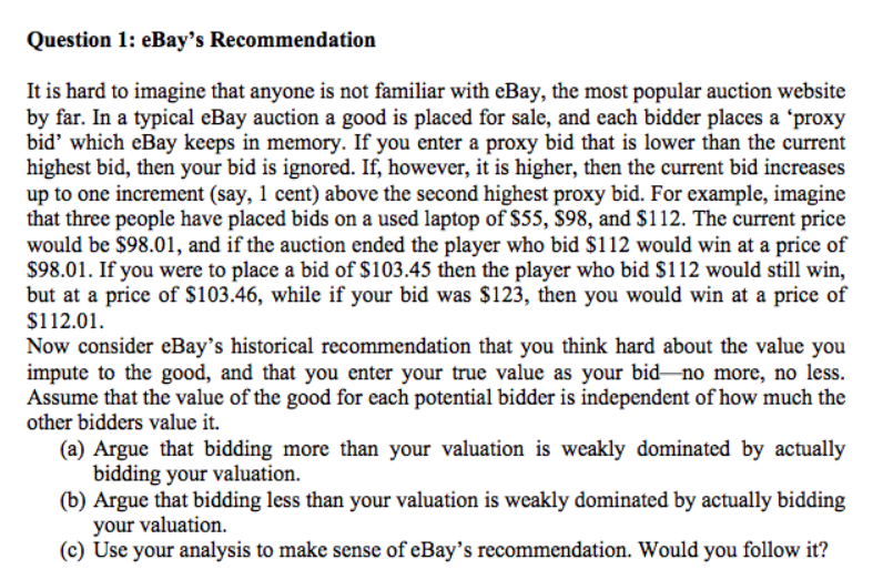 Question 1 EBays RecommendationIt Is Hard To Imagine That Anyone Is Not Familiar With EBay The question-1-ebays-recommendationit-is-hard-to-imagine-that-anyone-is-not-familiar-with-ebay-the