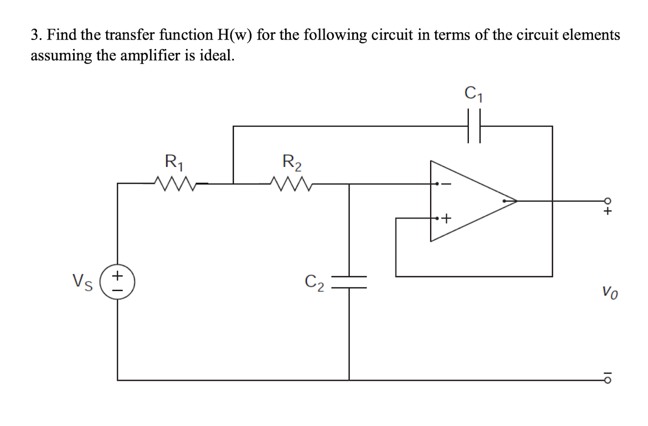 Solved 3. Find the transfer function H(w) for the following | Chegg.com