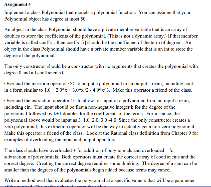 Solved C++ only please polynomial.cpp #include | Chegg.com