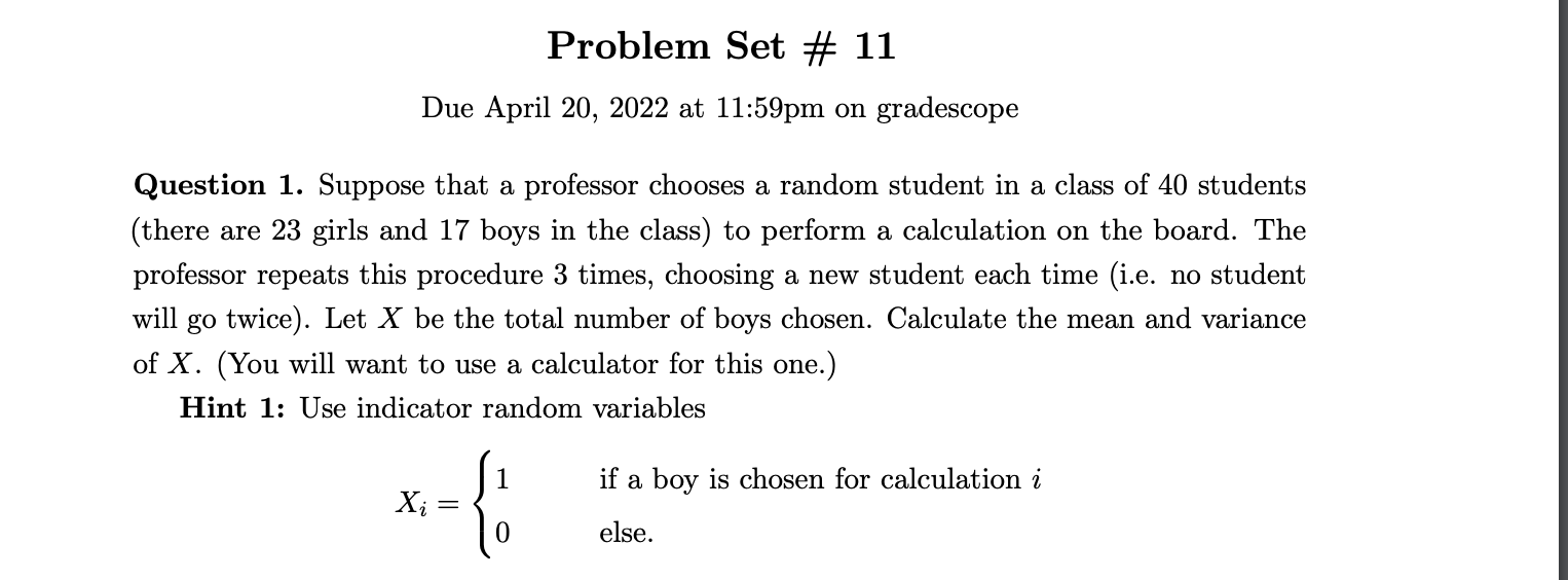 Solved Problem Set # 11 Due April 20, 2022 at 11:59pm on | Chegg.com