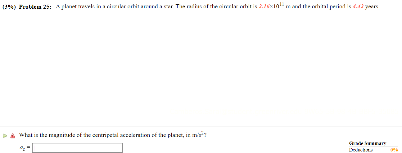 Solved A Planet Travels In A Circular Orbit Around A Star