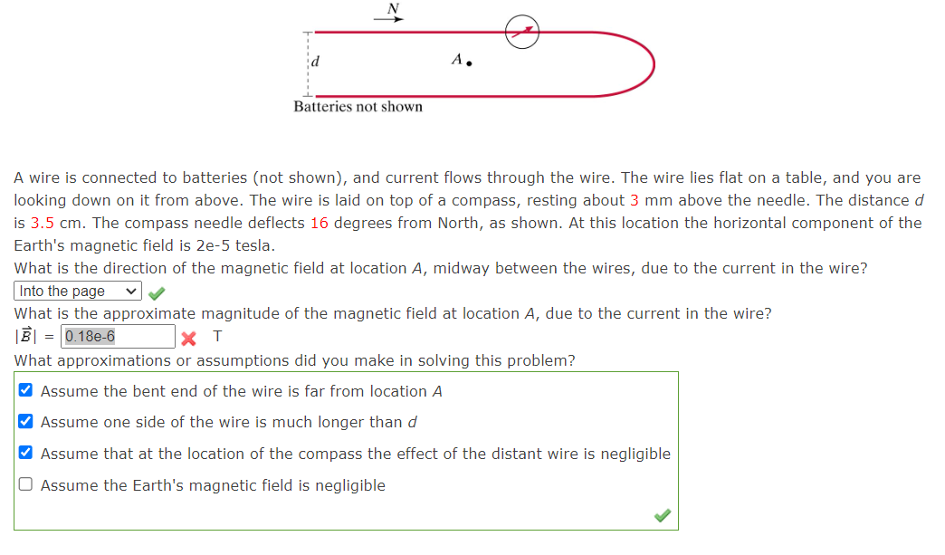 Solved A Wire Is Connected To Batteries Not Shown And 