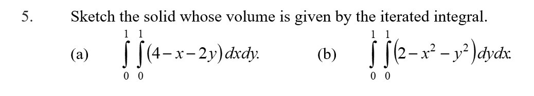 Solved Sketch the solid whose volume is given by the | Chegg.com