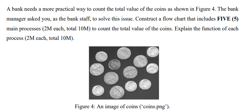 Solved A bank needs a more practical way to count the total | Chegg.com
