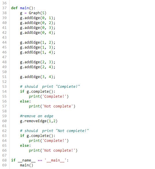 Solved Recall That A Complete Graph Is One In Which Every