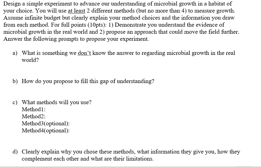 Solved Design a simple experiment to advance our | Chegg.com