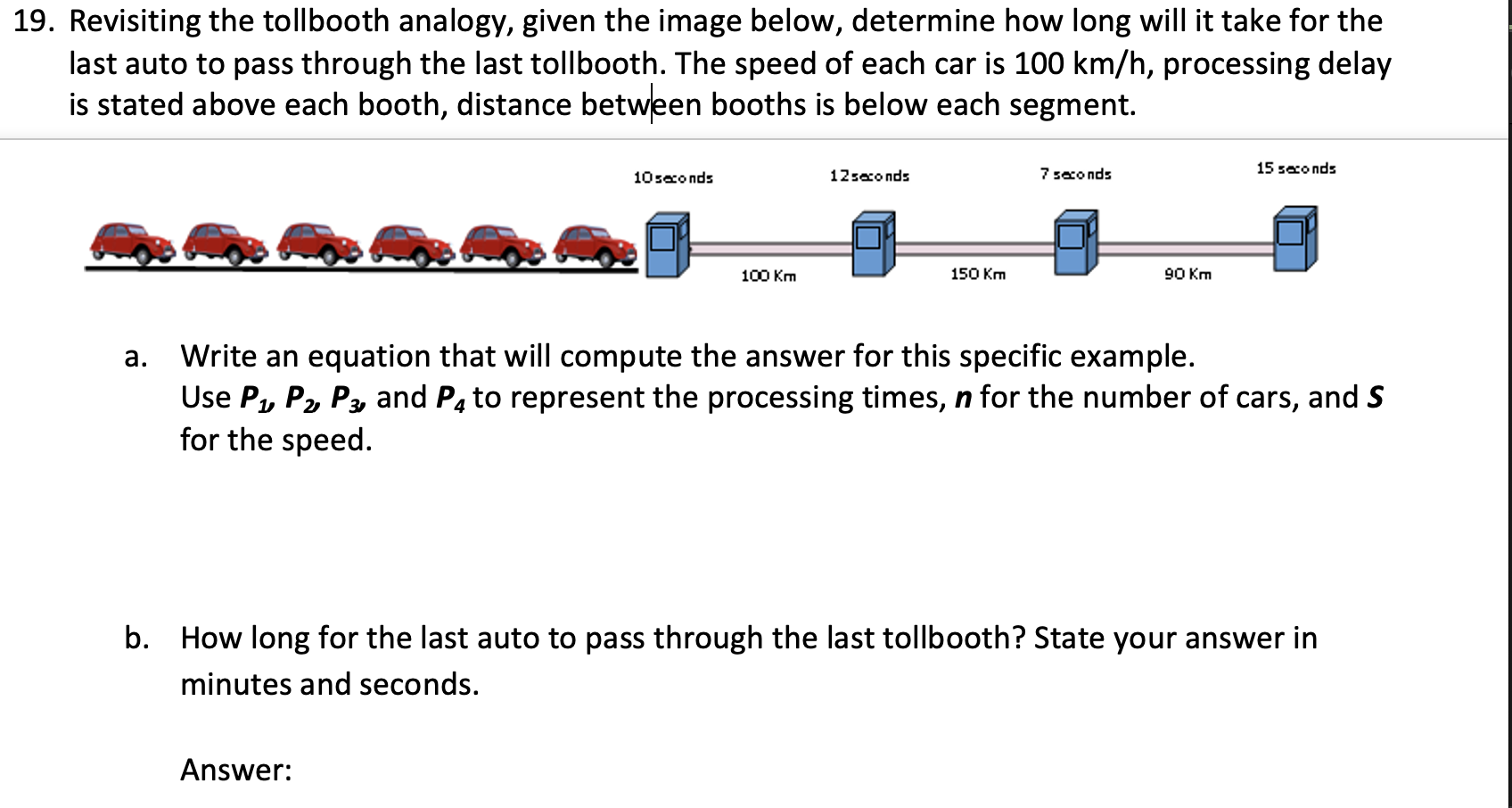 Solved Revisiting the tollbooth analogy, given the image | Chegg.com