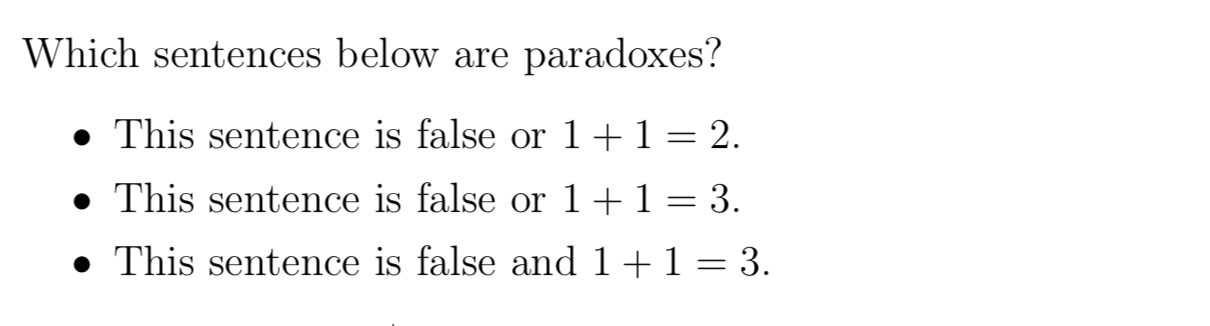 Solved Which sentences below are paradoxes? • This sentence | Chegg.com