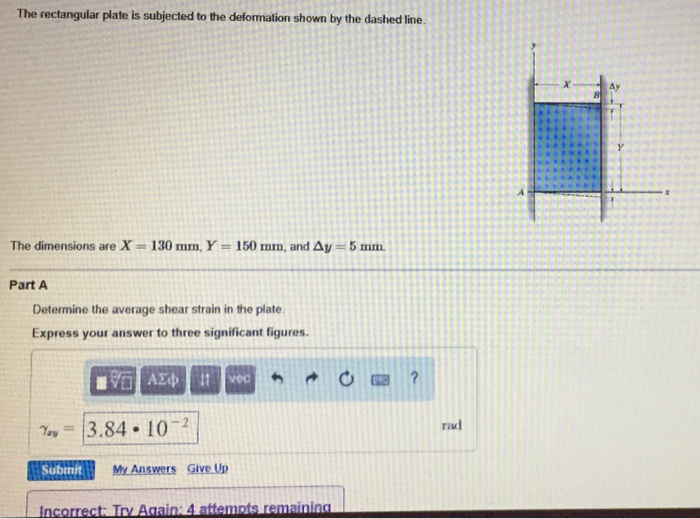 Solved The rectangular plate is subjected to the deformation | Chegg.com