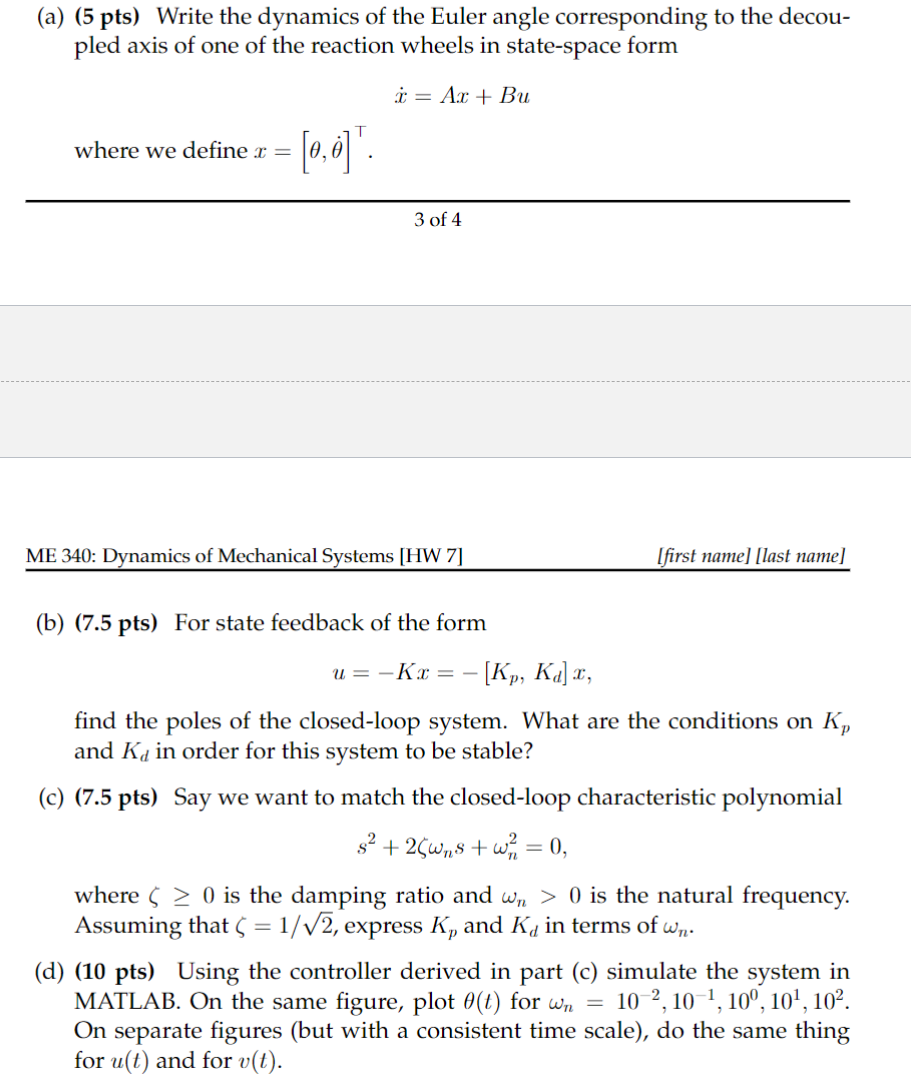 Attitude (orientation) control of spacecraft is | Chegg.com