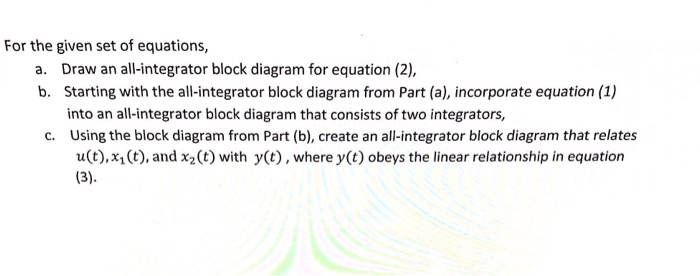 Solved For the given set of equations, Draw an | Chegg.com