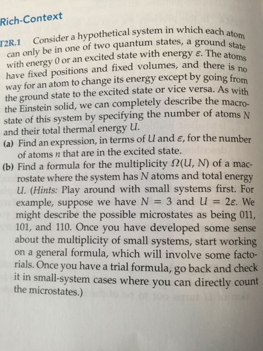 Solved Rich-Context T2R.1 a system in which each atom can | Chegg.com