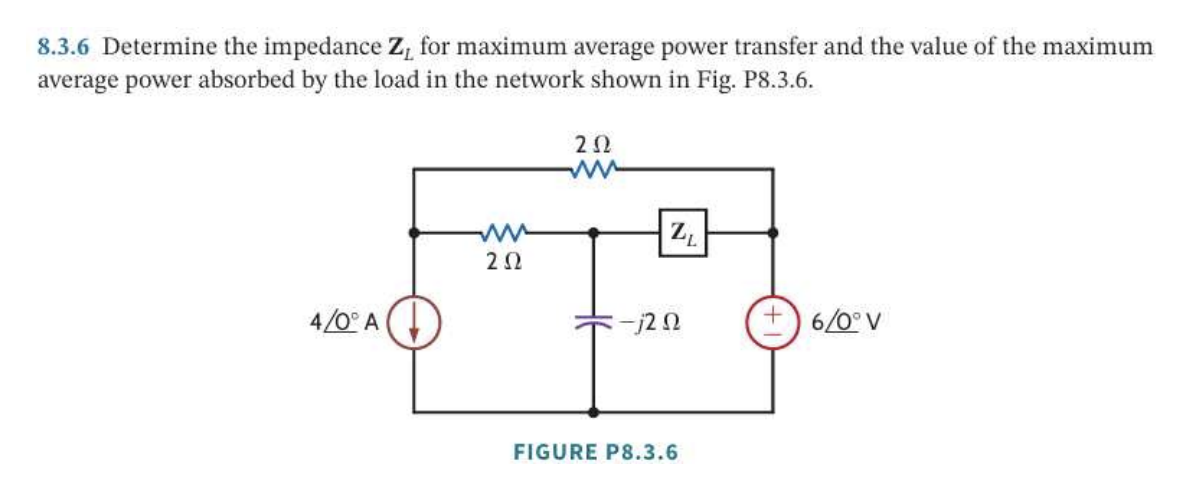 Solved 8.3.6 ﻿Determine the impedance \( \mathbf{Z}_{L} \) | Chegg.com