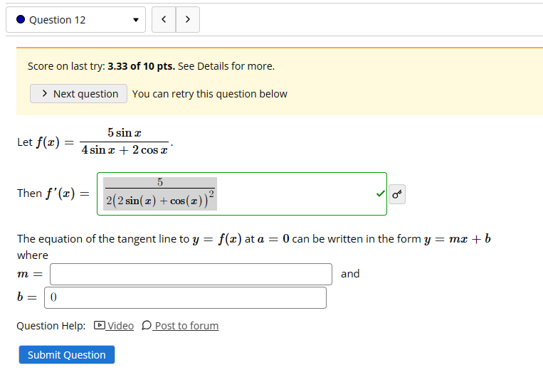 Solved Score on last try: 3.33 of 10 pts. See Details for | Chegg.com