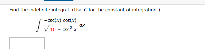 Solved Find the indefinite integral. (Use C for the constant | Chegg.com