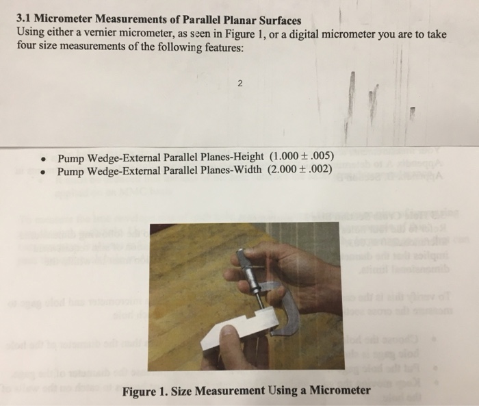 Solved 3.1 Micrometer Measurements of Parallel Planar | Chegg.com