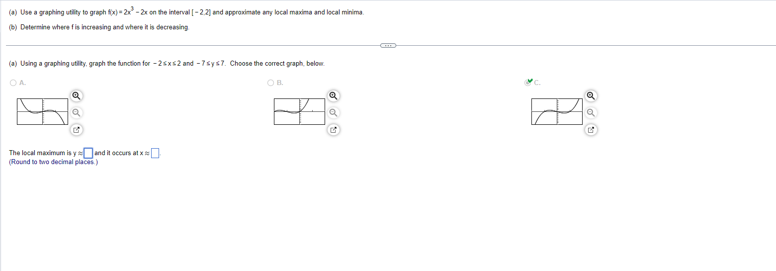 Solved (a) Use a graphing utility to graph f(x)=2x3−2x on | Chegg.com