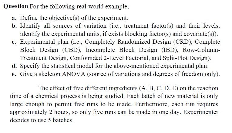 Question For the following real-world example, a. | Chegg.com