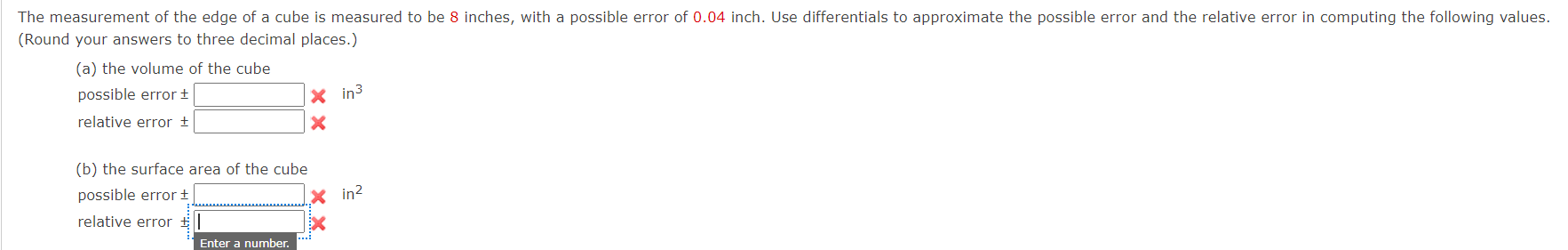 Solved The measurement of the edge of a cube is measured to | Chegg.com