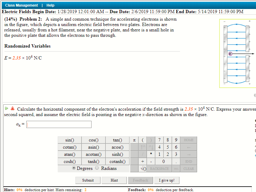 Solved Class Management Help Electric Fields Begin Date: | Chegg.com