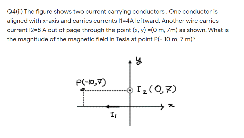 Solved Q4ii) The figure shows two current carrying | Chegg.com