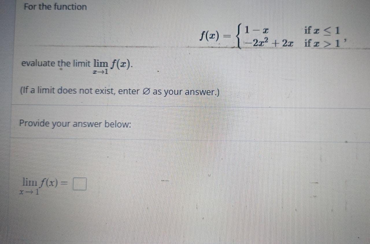 Solved For the function f(x)={1−x−2x2+2x if x≤1 if x>1 | Chegg.com