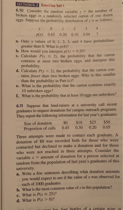 Solved Section 6 2 Exercise Set 1 6 10 Consider The Random