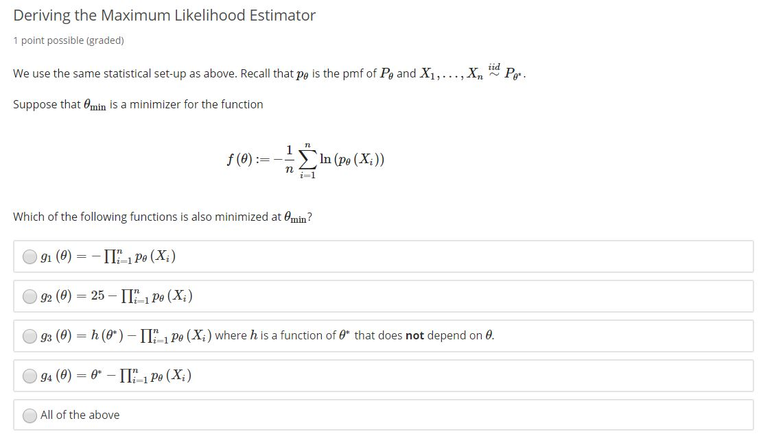 Finding a Minimizer of KL Divergence 1 point possible | Chegg.com