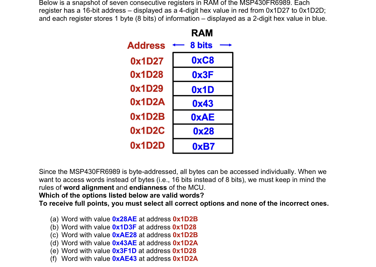 Solved Below is a snapshot of seven consecutive registers in | Chegg.com