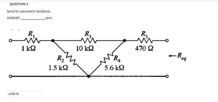 Solved QUESTION 3 Solve for equivalent resistance ANSWER: : | Chegg.com