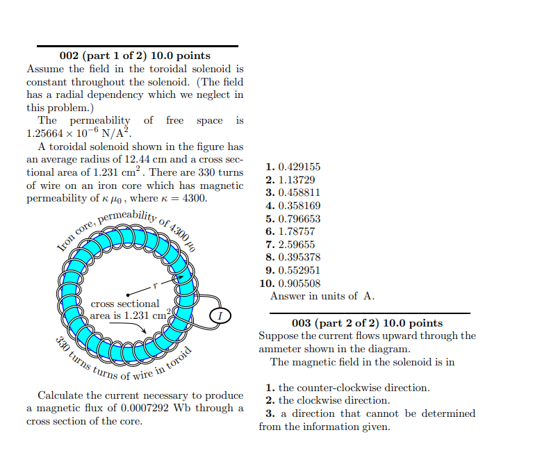 Solved 002 (part 1 of 2 ) 10.0 points Assume the field in | Chegg.com