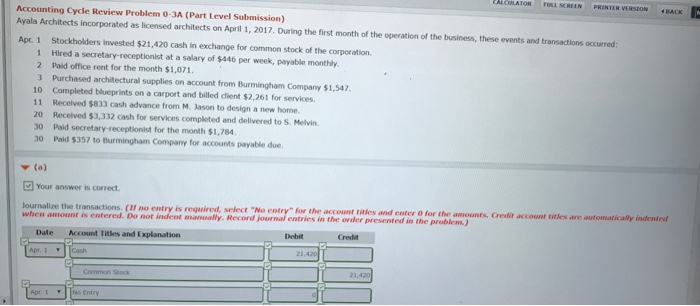 Solved CALCULATOR FURLL SCHEEN Accounting Cycle Review | Chegg.com