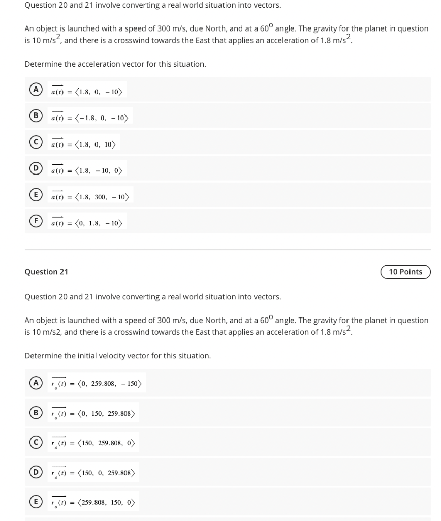 Solved Question 16 and 17 involve converting a real world | Chegg.com