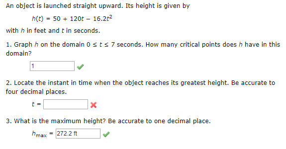 Solved An object is launched straight upward. Its height is | Chegg.com