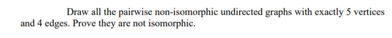 Solved Draw all the pairwise non-isomorphic undirected | Chegg.com
