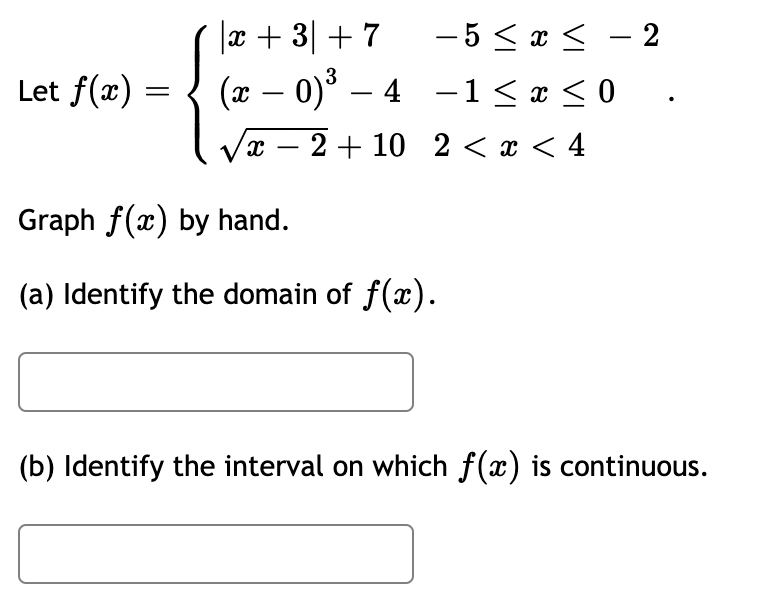 Solved Let f(x) = | 2c + 3+ 7 -5
